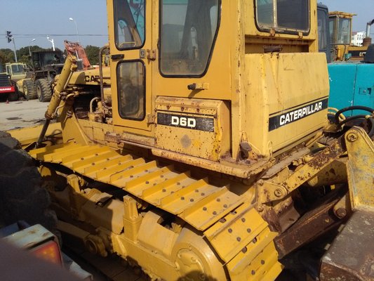 CAT D6 Used Caterpillar Bulldozer With Ripper , Second Hand Construction Machinery