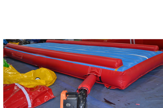 Red Inflatable Camping Mat , 100% Plato PVC Tarpaulin Rubber Exercise Mats