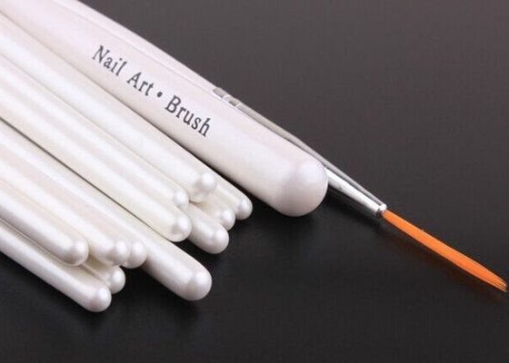 White Synthetic Nail Cleaning Brush / Draw Pattern Painting Nail Art Brush Set