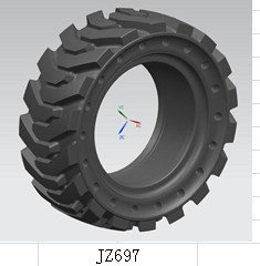 20.5/70-16 Nylon Solid Rubber Tires , Black All Terrain Solid Pneumatic Tires