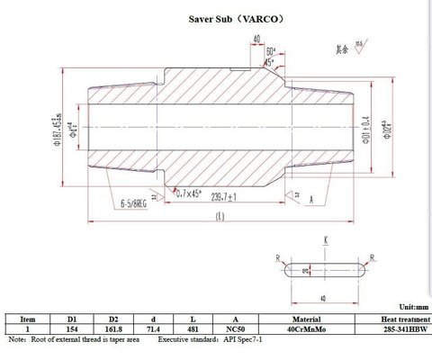 SAVER SUB:N.SEA (T), SAVER SUB: 6-5/8" REG PIN TO 4-1/2" IF PIN, Part Num: 76666-2
