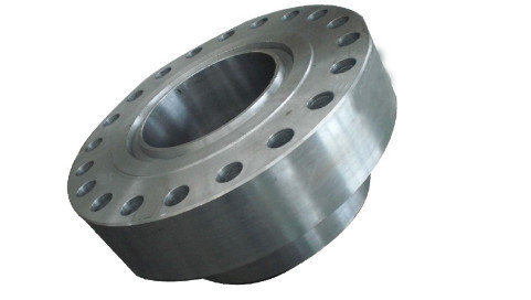 Weld Neck Flange 13-5/8" 5000psi x 12 inch OAL, 4130 Alloy, API 6A 75K