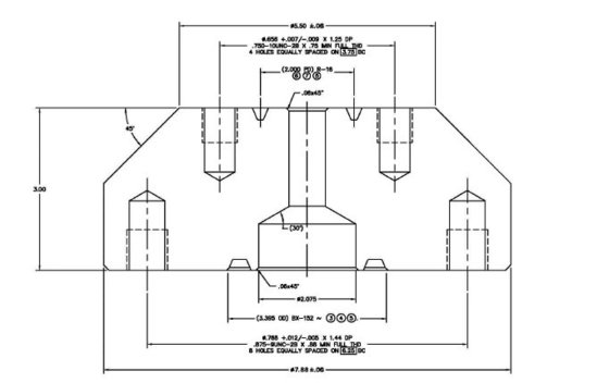 Double Studded Adapter Flange 2-1/16" (API 6A, BX, 15000Psi) x 3/4" (ASME B16.5, CL2500)
