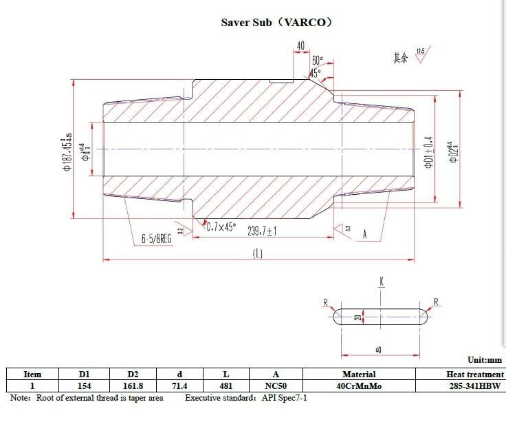 SAVER SUB:N.SEA (T), SAVER SUB: 6-5/8" REG PIN TO 4-1/2" IF PIN, Part Num: 76666-2