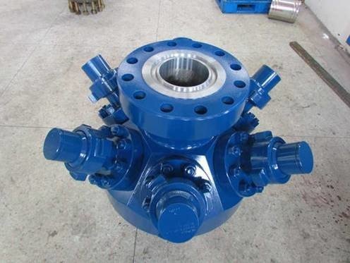 Frac/Buffal Head, Top&Bottom 4-1/16" 10000psi Flanged x (5) 3-1/16" 10000psi Side outlet