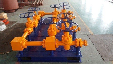 8 Valves Eruption Manifold 2-1/16" 10000PSI, Skid Mounted, API6A/16C PSL2 PR1 P+U EE NACE