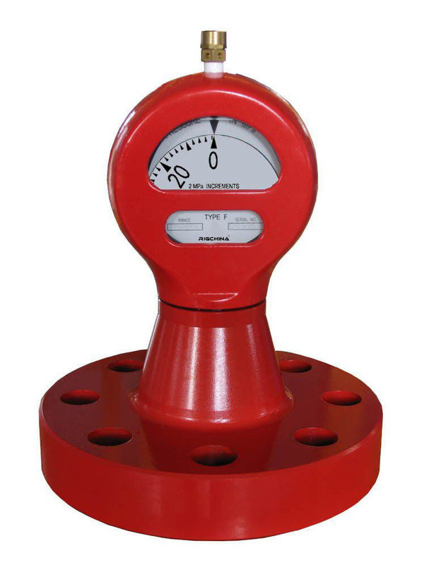 Pressure Gauge Type F Range 0-6,000 PSI, 6” Face ‘O’ Drill with Flange 2-1/16” 5M End