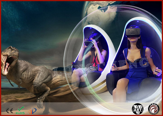 White Color 360 Rotating 2 Seats 9D Virtual Reality Cinema / Virtual Reality Film