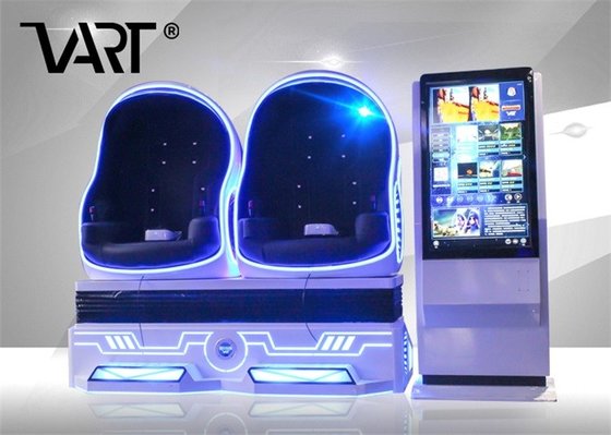 2 Seats Super Cool Blue Lighting 9D VR Roller Coaster Virtual Reality Simulation Rides