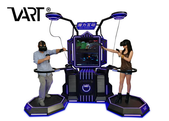 Double Player Standing Virtual Reality VR Machine With 80pcs Interactive Shooting Games