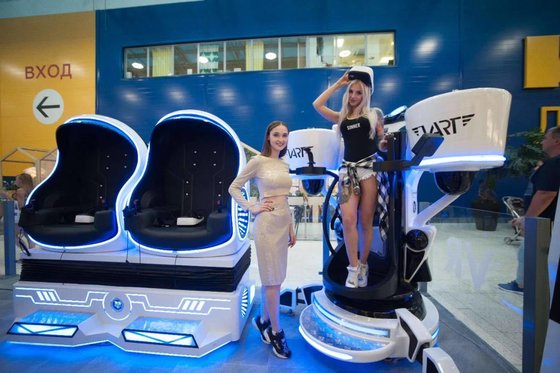 Black Color Single Player 360 - Degree 9D VR Video Game Machine For Shopping Mall / Airport