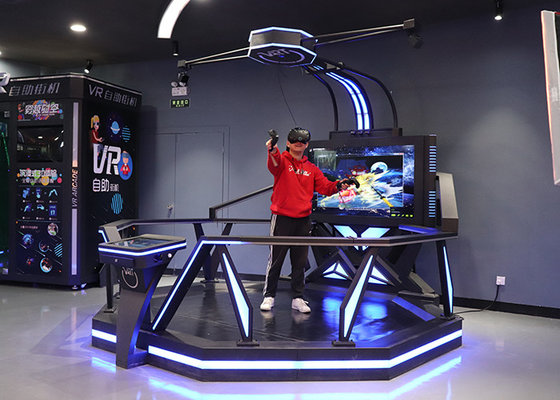 Fiber Glass With Metal Material VR Standing Platform With Interactive Gun Shooting Game