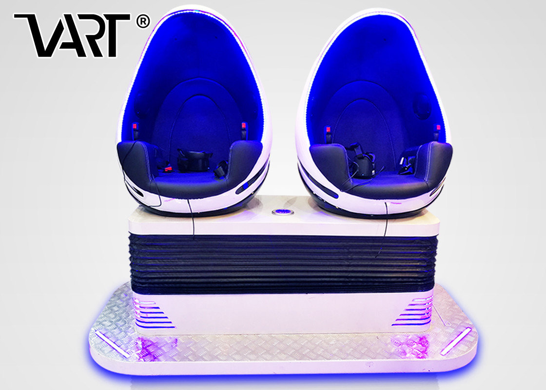 High Profitable Unique Egg Shaped 2 Seats 9D VR Cinema , Interactive Electric Motion 9d Cine Virtual Reality Chair