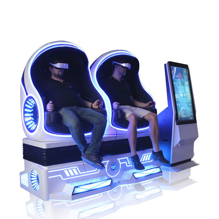 2 Seater VR Pod 9D Virtual Reality Movie Theater For Shopping Mall Black + White