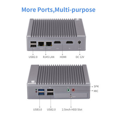 Din Rail Fanless Mini PC based on Apollo Lake N2840 N2940 J3355 J3455 Used In Vision Industry PC