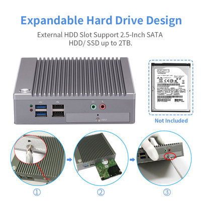 Din Rail Fanless Mini PC based on Apollo Lake N2840 N2940 J3355 J3455 Used In Vision Industry PC