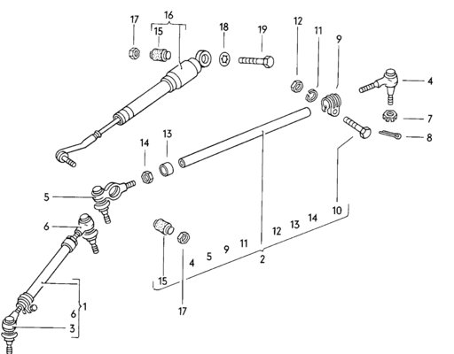 131415801F   Tie Rod Left Hand Drive Short Complete