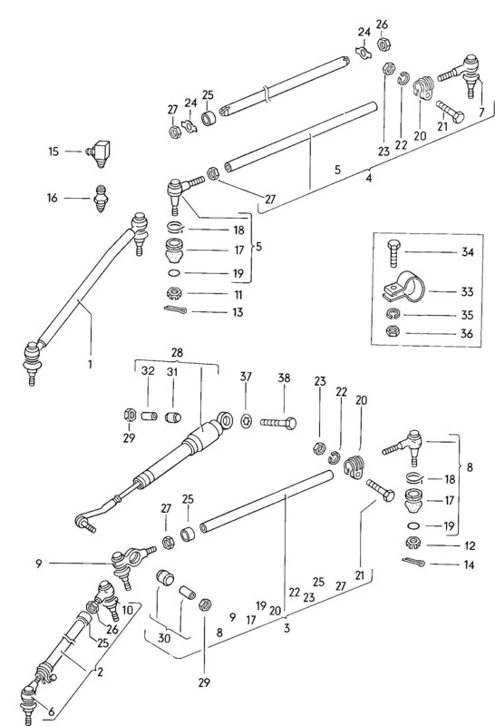 Normal Size Inner And Outer Tie Rod Ends 131415811 With Left Hand Thread