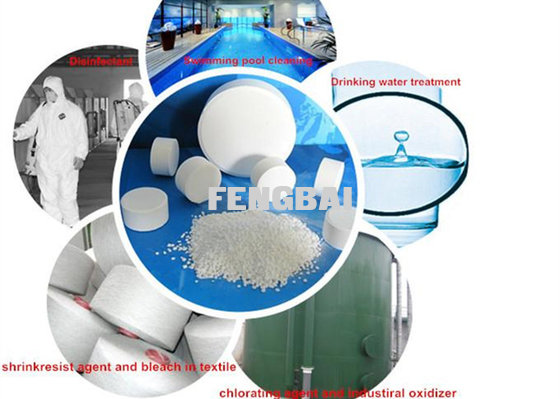 Swimming Pool Chlorine Powder , Trichloroisocyanuric Acid Tablets CAS 87 90 1