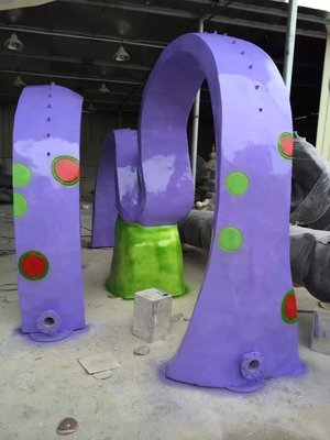 Purple Ribbon Arch Water Pool Toys For Water Park Customized