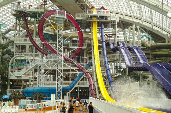 Fiberglass Water Playground Equipment , Outdoor Aqualoop Slide Aqua Park Playground