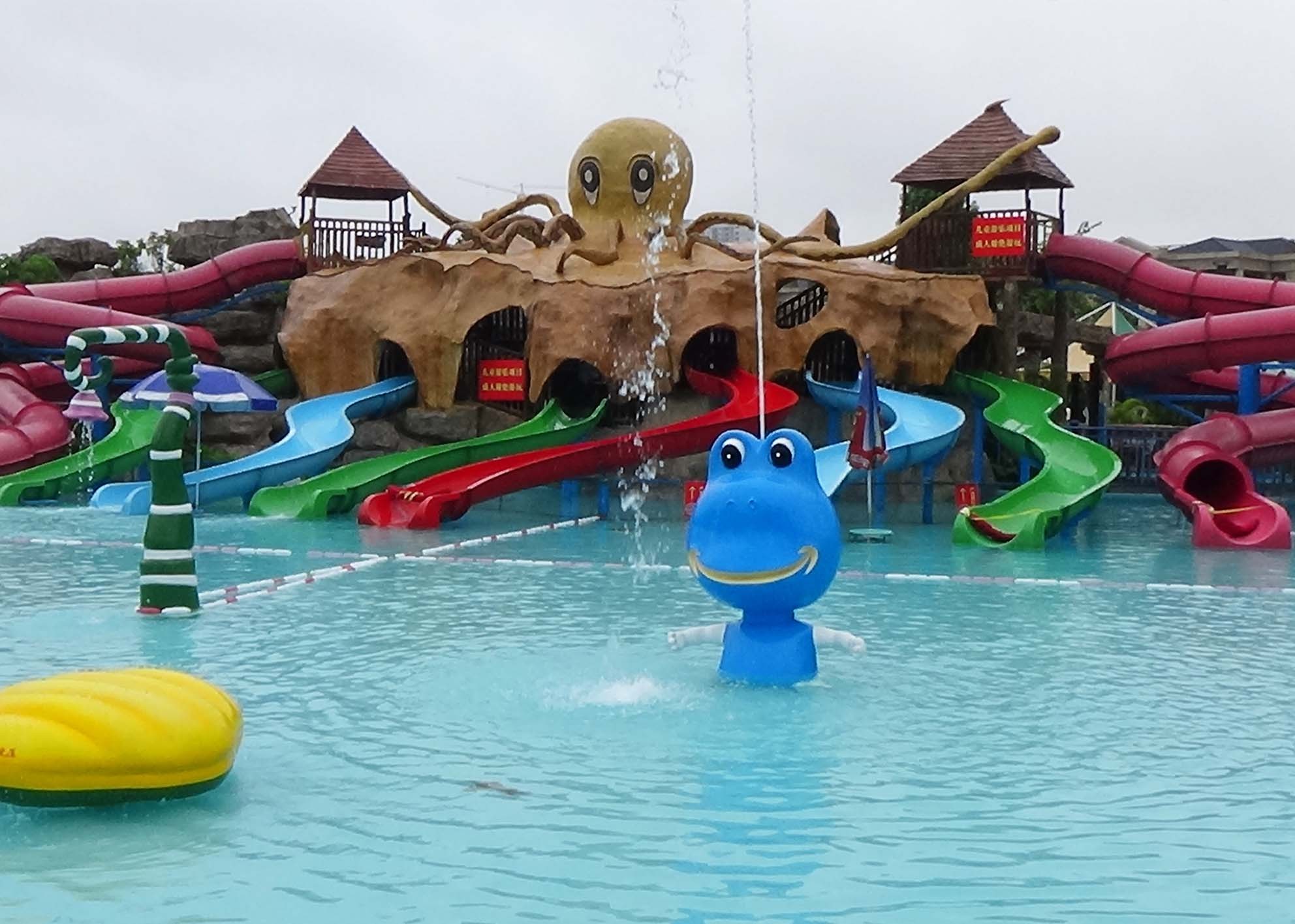 8 Lines Kid Water Slides octopus Water Slides Water Entertainment