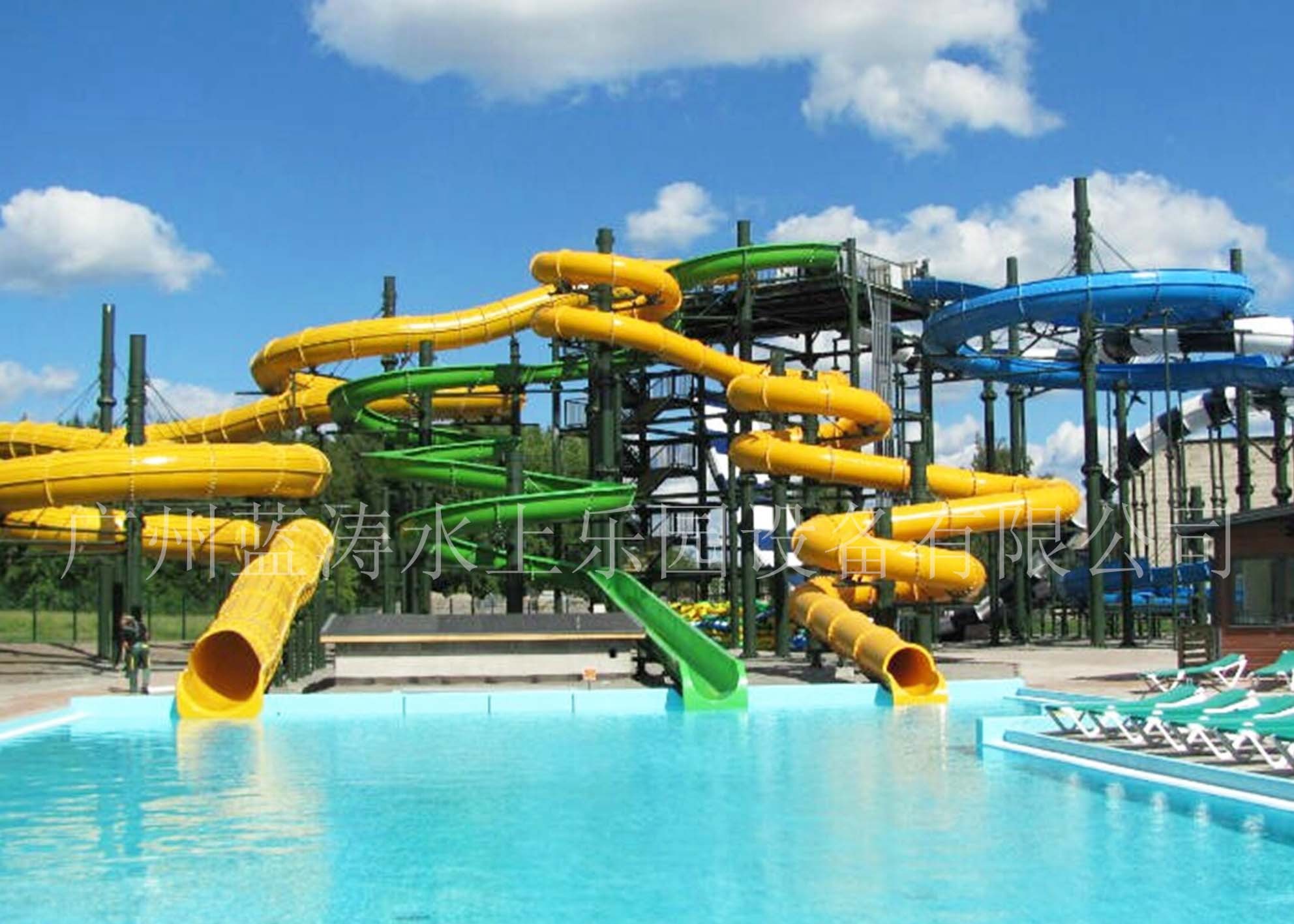 Fiberglass Spiral Tube Water Slide With Closed Slide / Open Slide