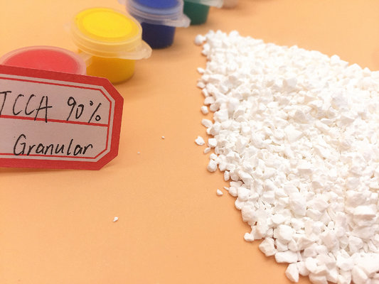 Color blanco TCCA el 90% granular ácido Trichloroisocyanuric de la desinfección de la piscina
