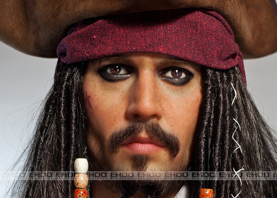 Figura di cera di Jack Sparrow/figure di cera realistiche della celebrità pirati della statua di cera film/caraibica