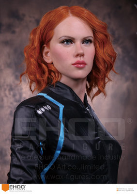 Colore della pelle famoso degli artisti della scultura della cera della celebrità di Scarlett Johansson su esposizione
