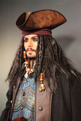 Figure di cera della celebrità del silicone di Hollywood figure di cera a grandezza naturale della statua di Jack Sparrow