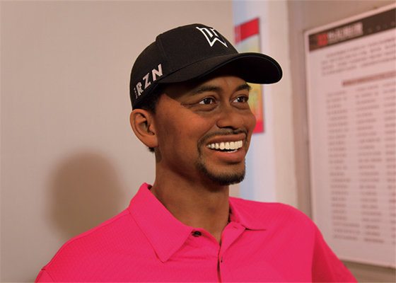 Statua di cera realistica del silicone per la figura di cera della stella di sport di Tiger Woods