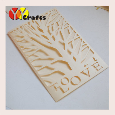 First communion invitation card ivory tree wedding invitation card with love letters