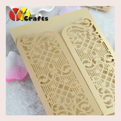 laser cut wedding invitation card folded gate simple add logo for free