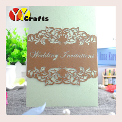 Wedding Thank You Card laser cut customized lace  free logo ceremony