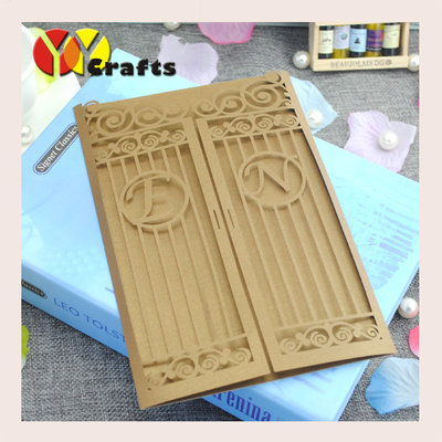 Laser cut date style Wedding Invitation Card with inner paper and envelop