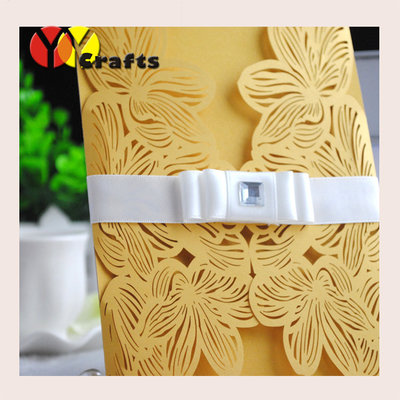 wedding invitation card Romantic Beautiful Latest Wedding Invitation Card with Big cream Bow