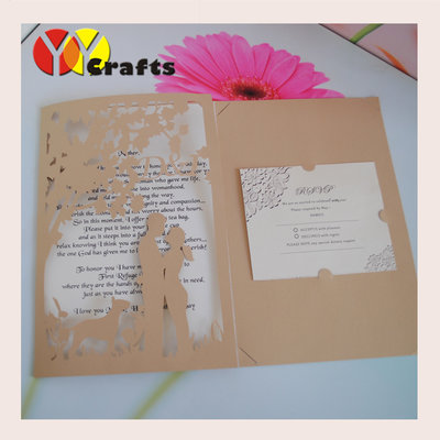 folded wedding invitation cards Pearl paper laser cut wedding party decoration love wedding invitation cards