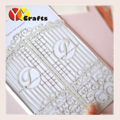 White pearl paper party invitation card For wedding 12.8x19 cm