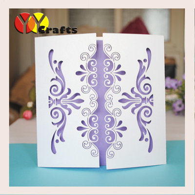 Wedding blessing invitation cards white color with laser cutting