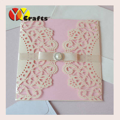 wedding invitation card Butterfly Ribbon Wedding Invitation card Laser Cut card Elegant Folded Wedding Invitation card