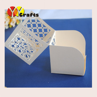 Square Wedding Gift Boxes , wedding candy box ivory with bottom base