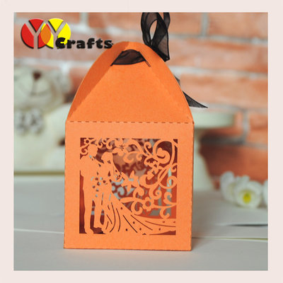 Romantic Wedding Gift Boxes , bride and groom laser cut gift box