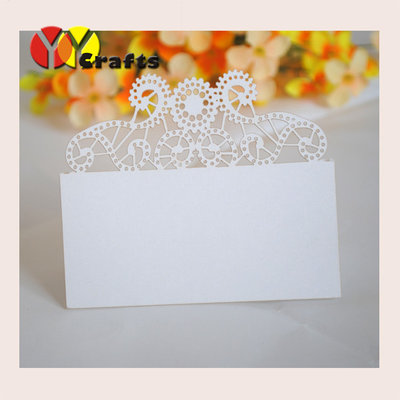 Lace flower white Name Card Holders Wedding european style 9x9 cm