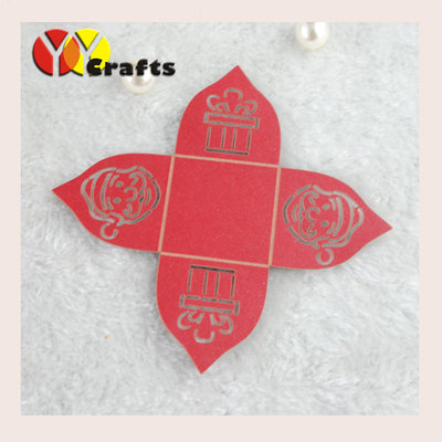Cute red color customize design laser cut wedding small candy cupcake wrapper model
