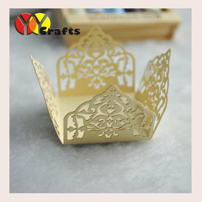 Custom Light Gold Cupcake Wrapper  Laser Cut  With Scanning Logo