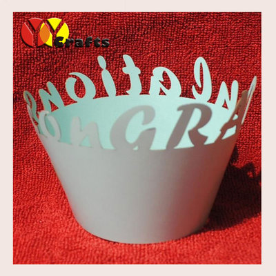 Graduation party white Laser Cut Cupcake Wrappers small lace