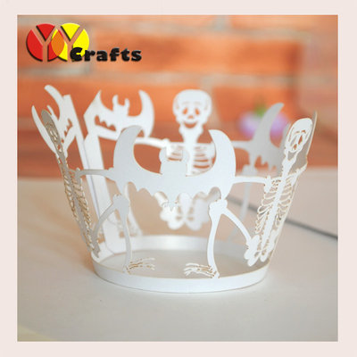 Unquie Laser Cut Cupcake Wrappers for Halloween Human skeleton