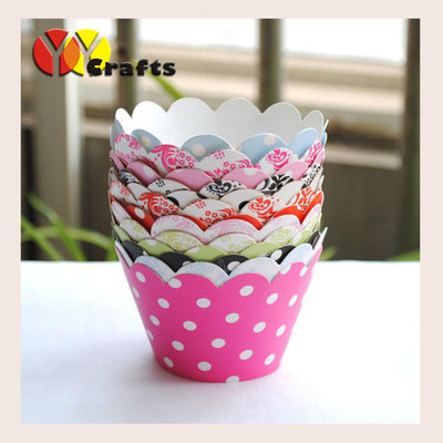 Party cupcake wrappers printed patterns muffin cake cupcake containers