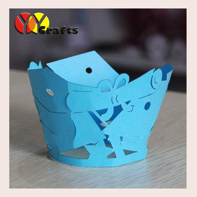 Blue mini cupcake case wedding decotative cupcake holders 5X8X5 cm